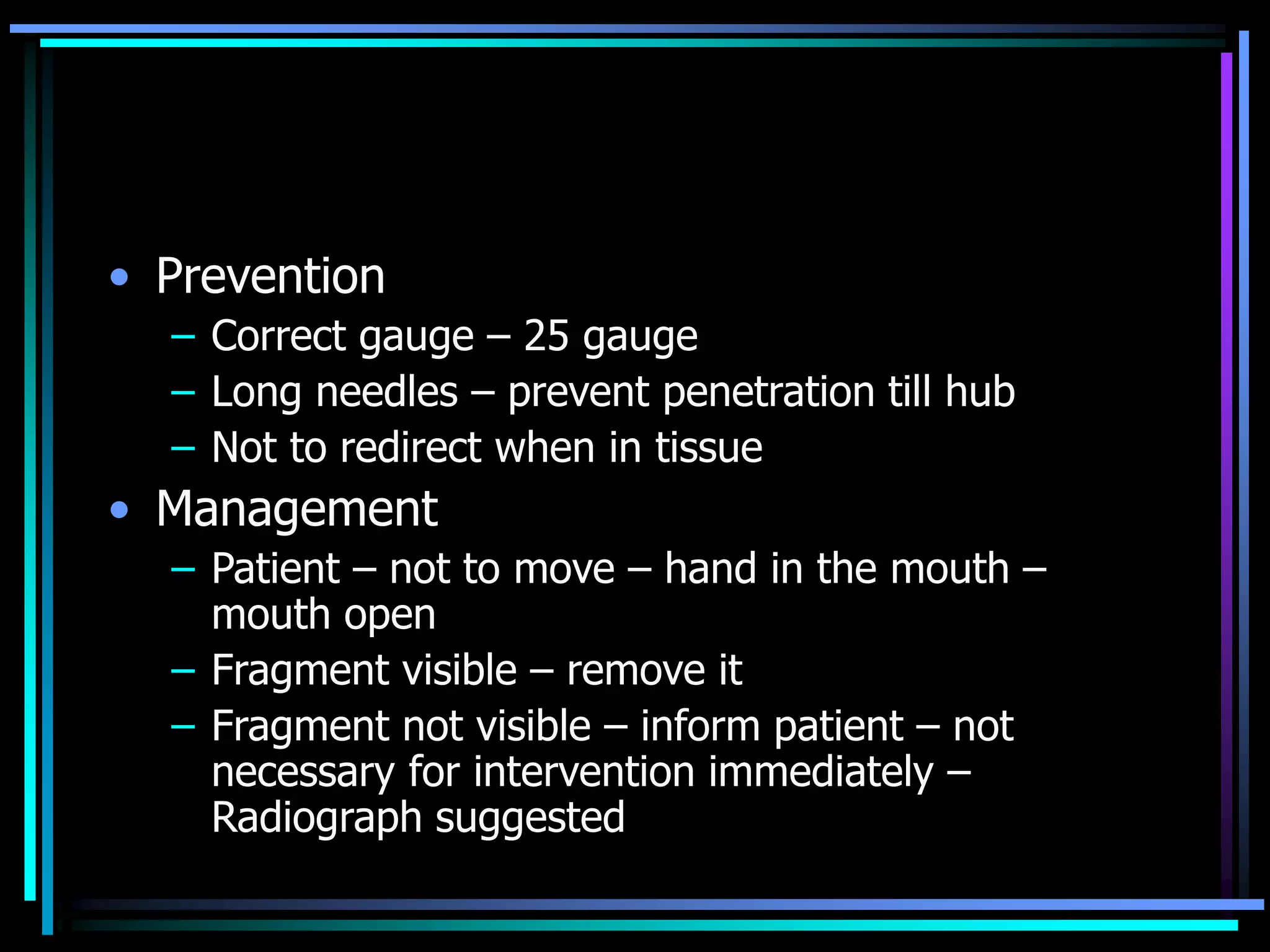 local anesthesia complications in dentistry | PPT