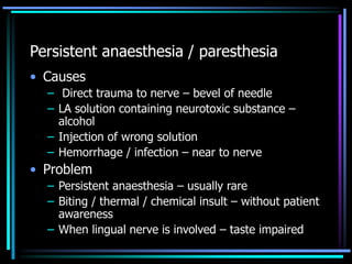 local anesthesia complications in dentistry | PPT