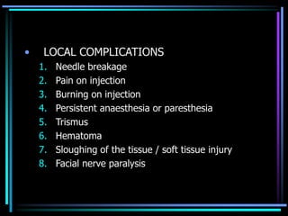 local anesthesia complications in dentistry | PPT
