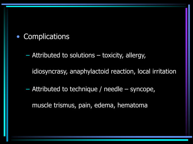 local anesthesia complications in dentistry | PPT