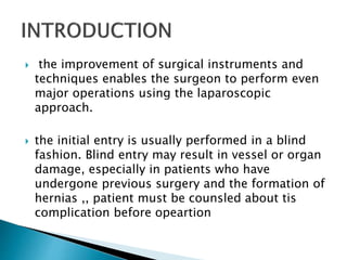 Complications of Laparoscopy Entry finaaaaal 2.pptx