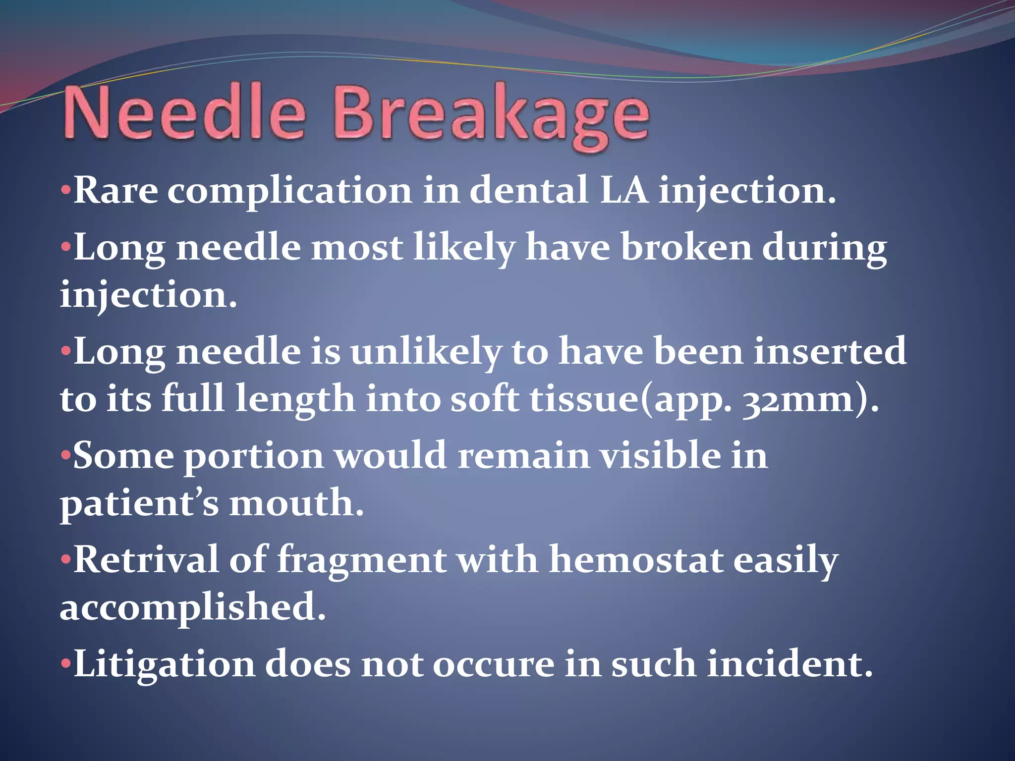 Complications of local anaesthesia | PPTX