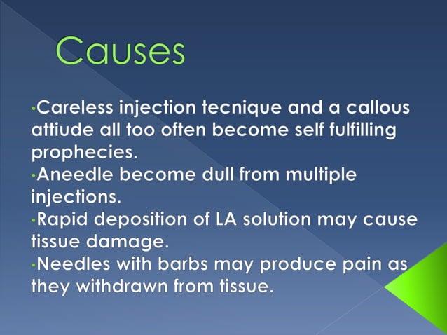 Complications of local anaesthesia | PPTX | First Aid | Injuries