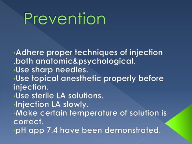 Complications of local anaesthesia | PPTX | First Aid | Injuries