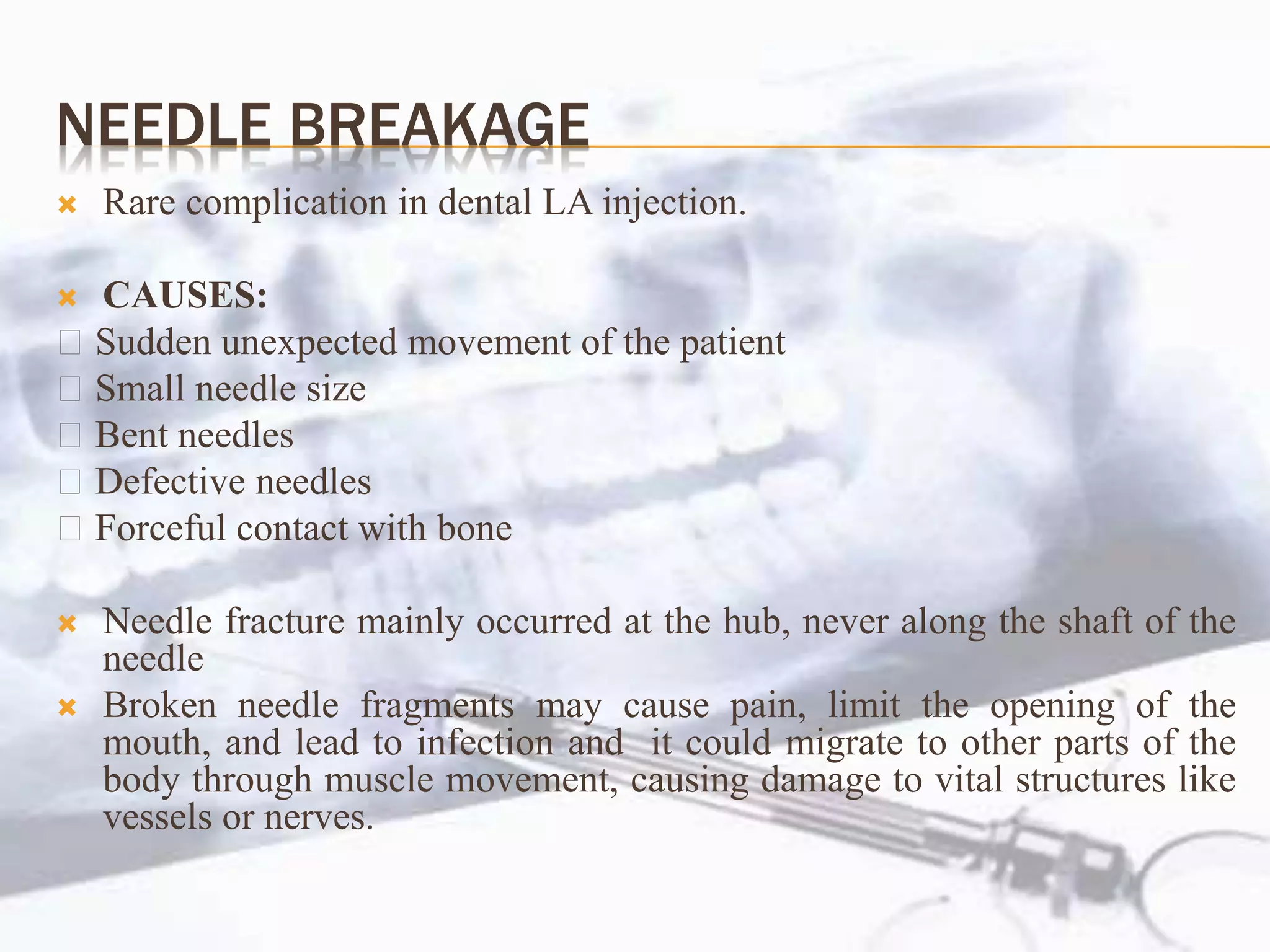 Complications of local anaesthesia | PPTX