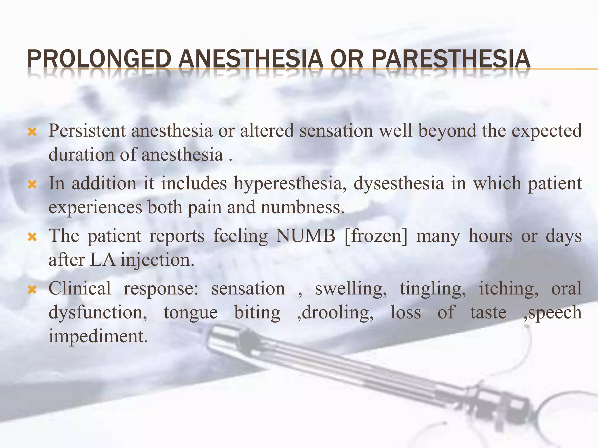Complications of local anaesthesia | PPTX