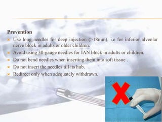 Complications of local anaesthesia | PPTX