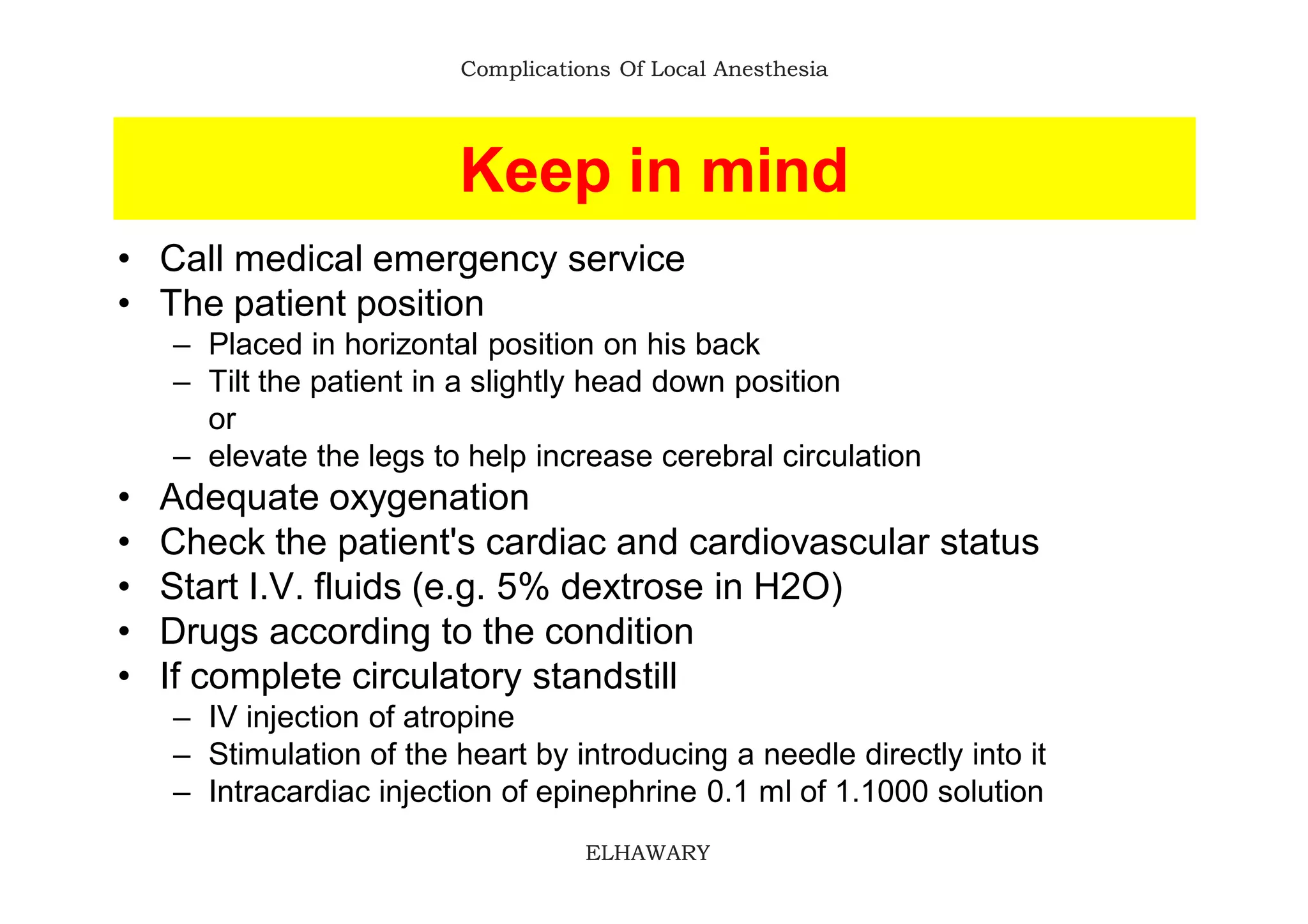 Complications of local anesthesia | PDF