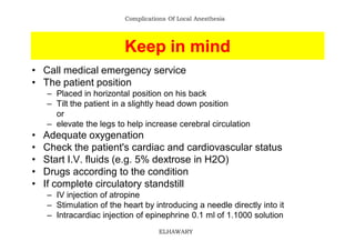 Complications of local anesthesia | PDF