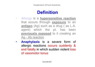 Complications of local anesthesia | PDF