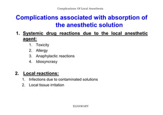 Complications of local anesthesia | PDF