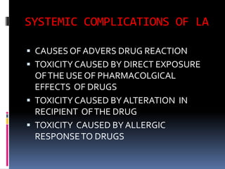 Complications of local anesthesia | PPTX