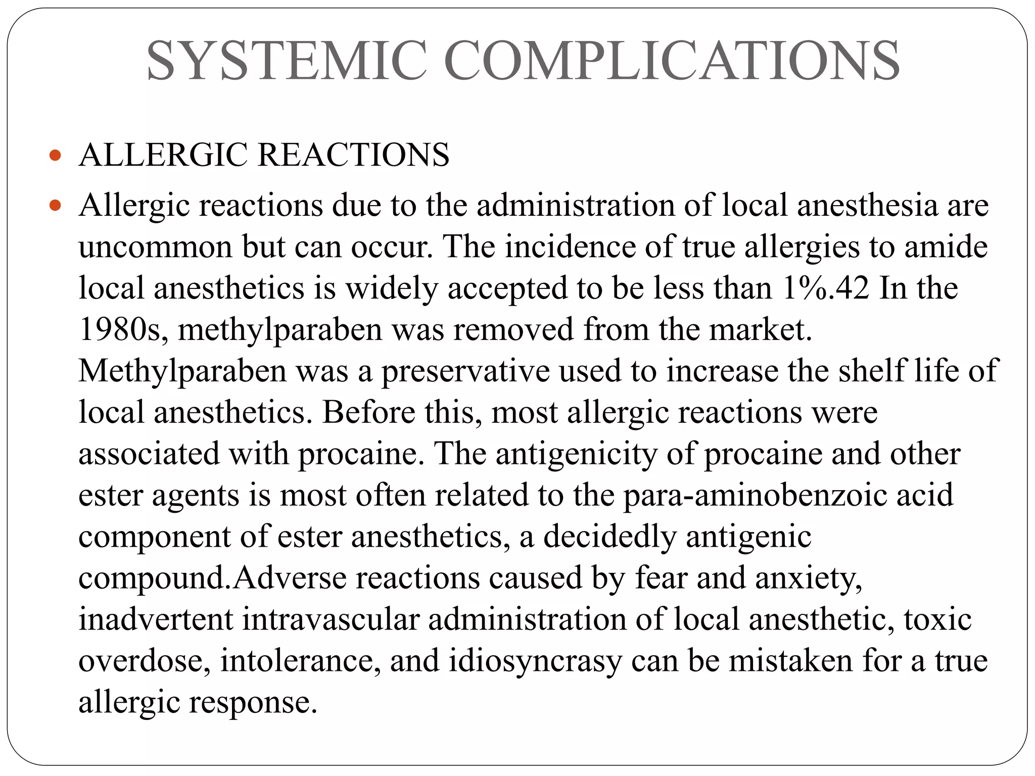 Complications of local anesthesia | PPTX