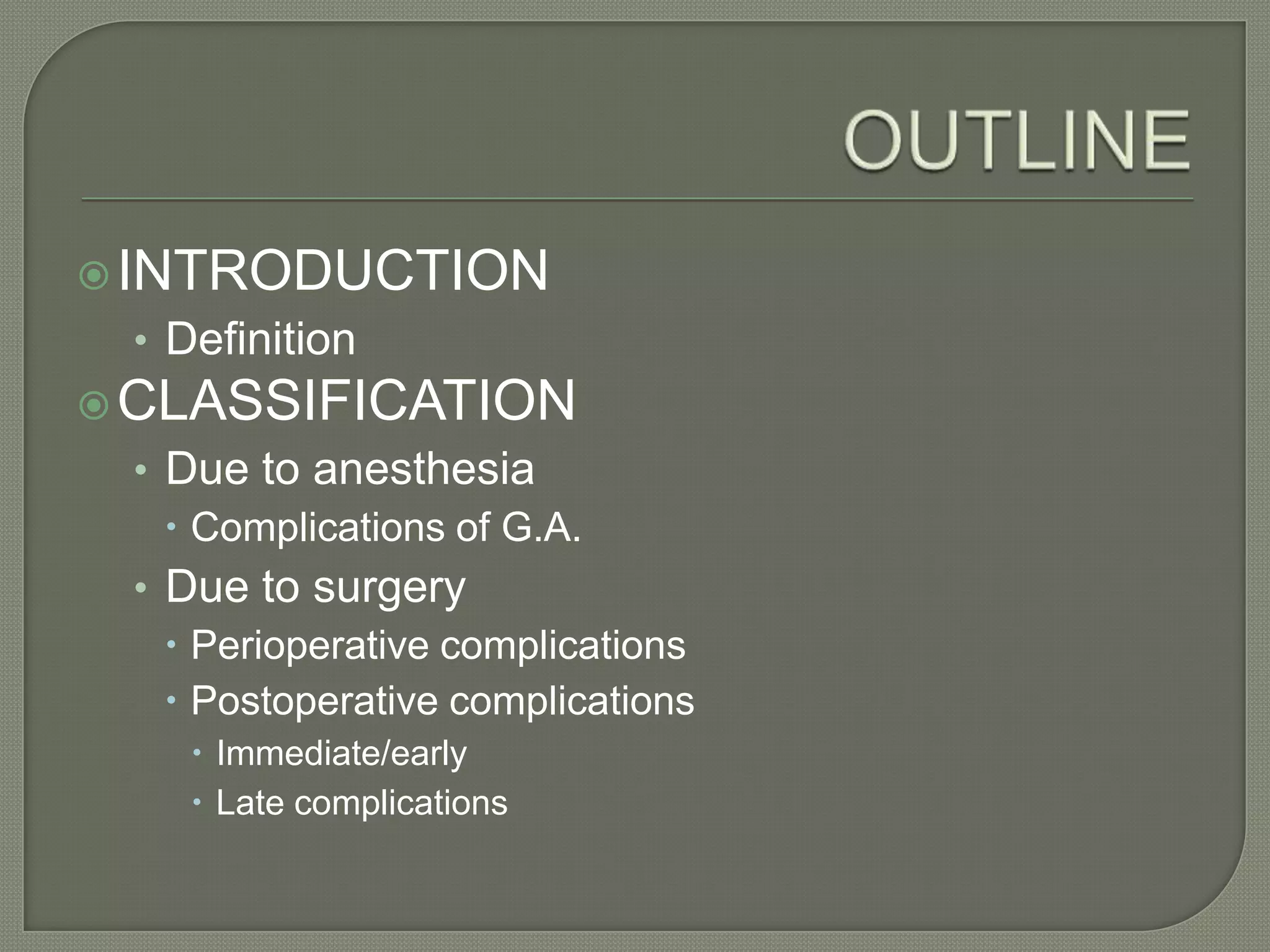 Complications of major surgery | PPTX