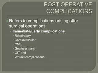 Complications of major surgery | PPTX