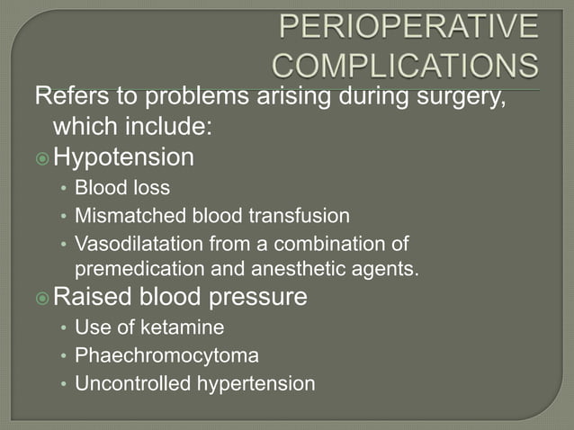 Complications of major surgery | PPT
