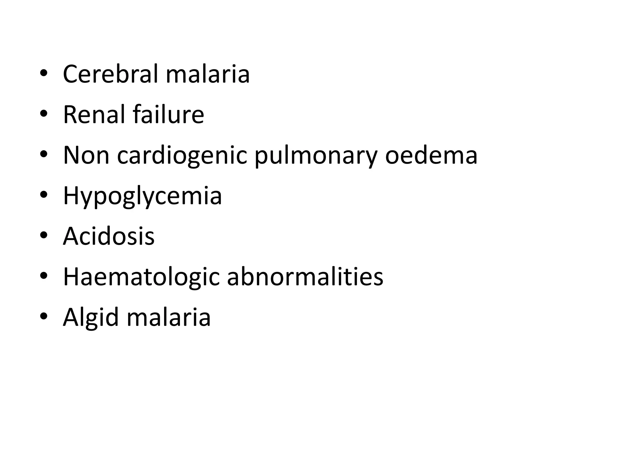 Complications of malaria | PPTX