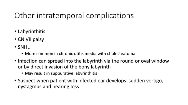 Complications of mastoiditis | PPTX | Ear, Nose and Throat Conditions ...