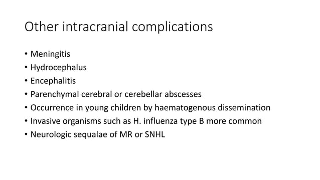 Complications of mastoiditis | PPTX | Ear, Nose and Throat Conditions ...