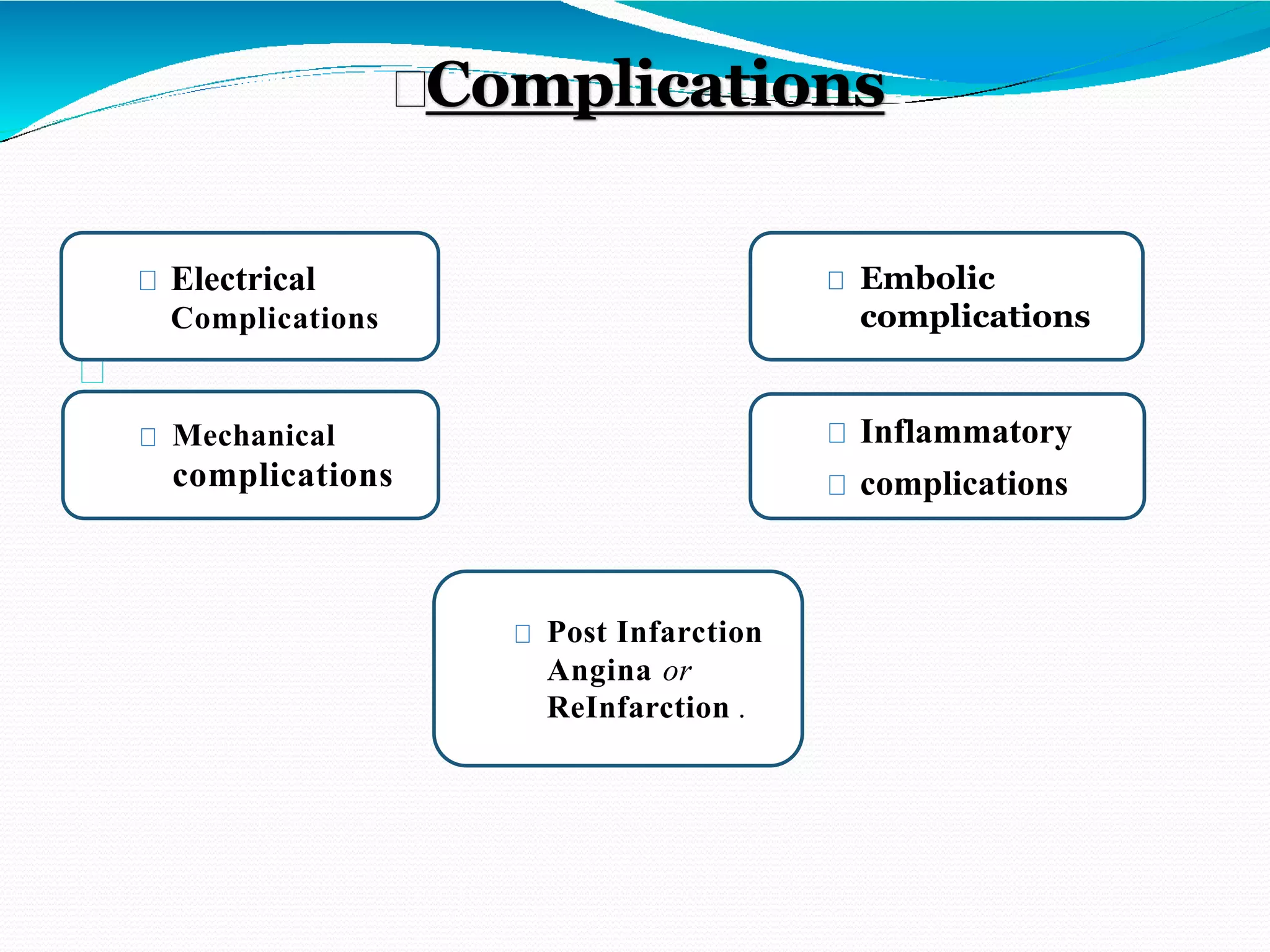 Complications of MI and their managements | PPTX