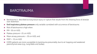 COMPLICATIONS OF Mechanical ventilations | PPTX