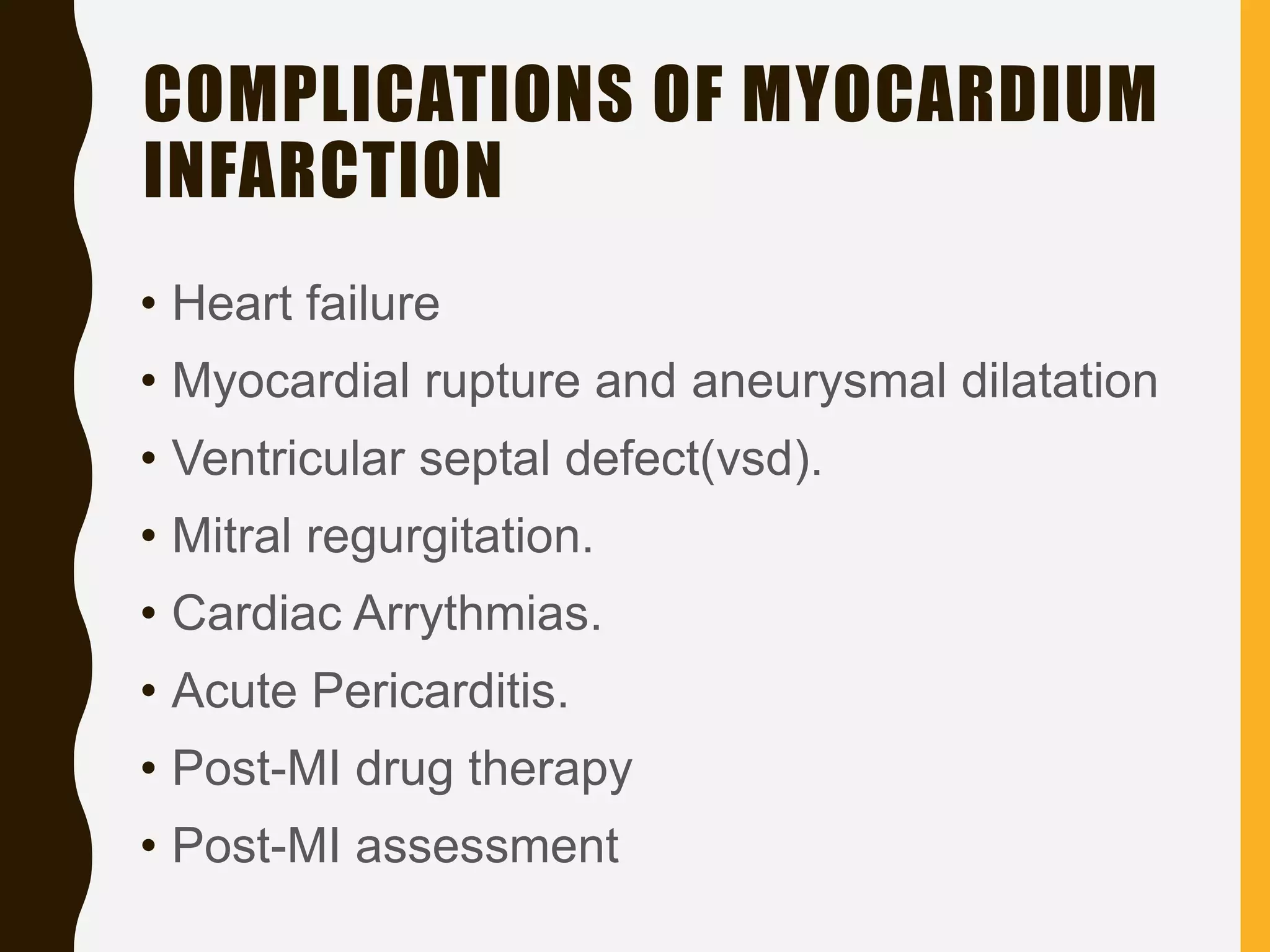 Complications of myocardial infarction | PPTX