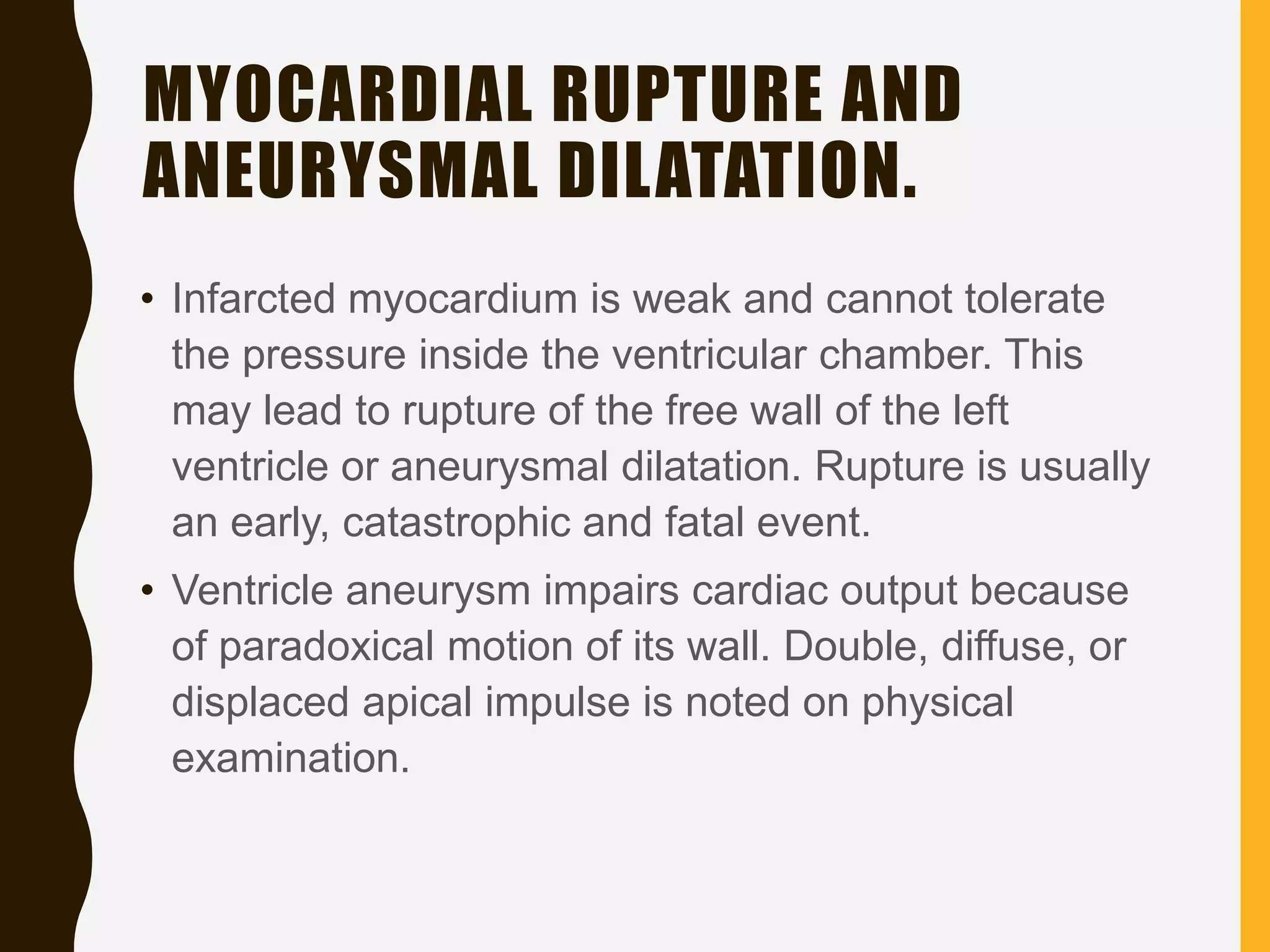 Complications of myocardial infarction | PPTX
