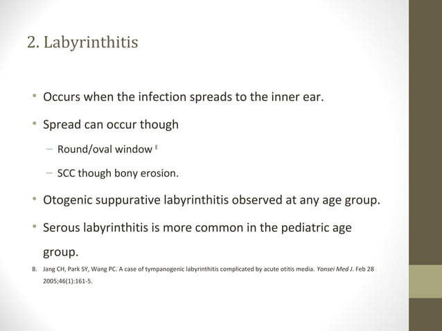 Complications of chronic otitis media | PPT