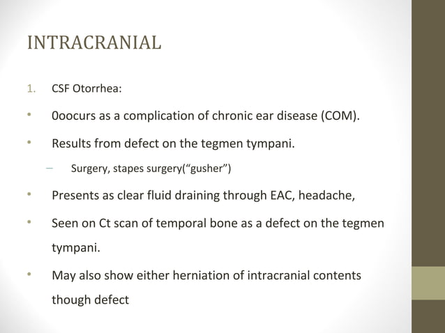 Complications of chronic otitis media | PPT
