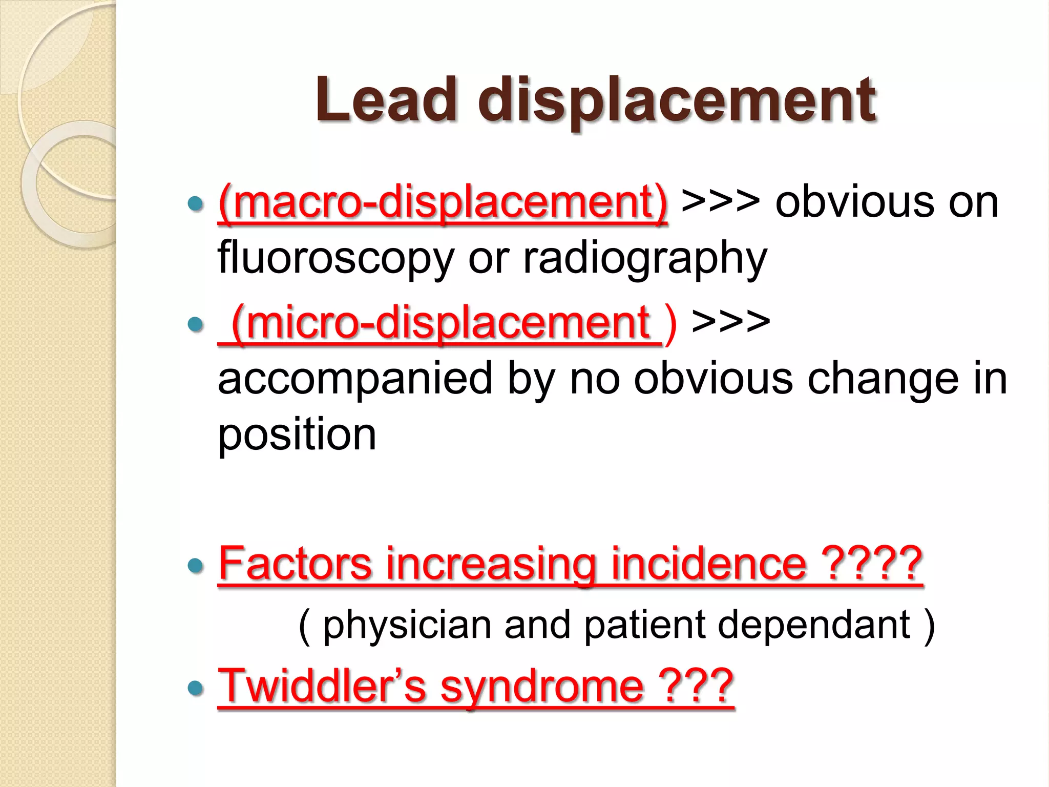 Complications of pacemaker implantation. Waleed Roshdy | PPTX