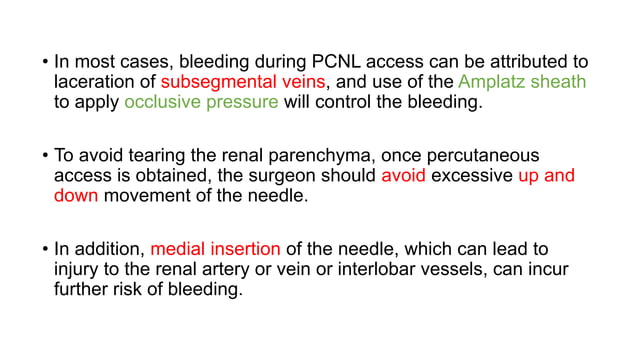 COMPLICATIONS OF PCNL.pptx | First Aid | Injuries