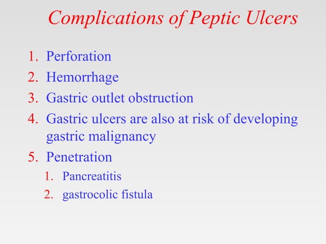 Complications of pepetic ulcer.pptx | Digestive Disorders | Diseases ...