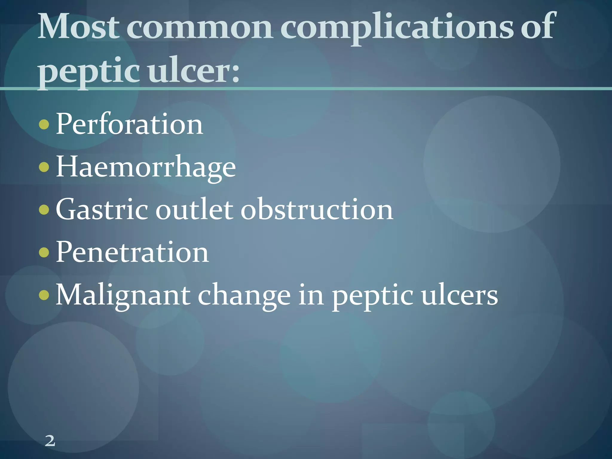 Complications of peptic ulcer | PDF