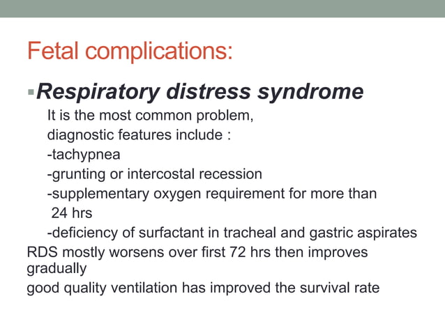 Complications of pre term labour | PPTX | Pregnancy | Reproductive Health