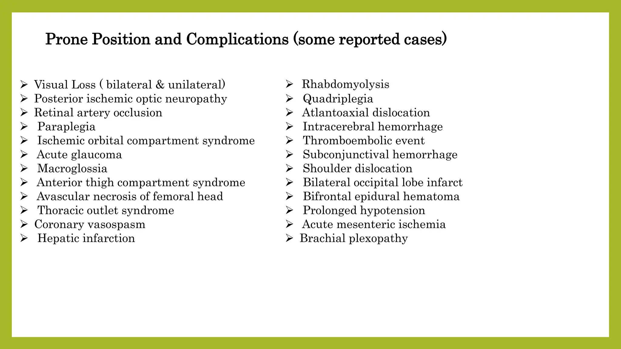 Complications of Prone Position For Anesthetized Patient - Copy.pptx