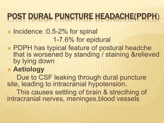 Complications of regional anaesthesia in obs | PPT