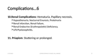 COMPLICATIONS OF Sickle cell Disease pptx | PPTX
