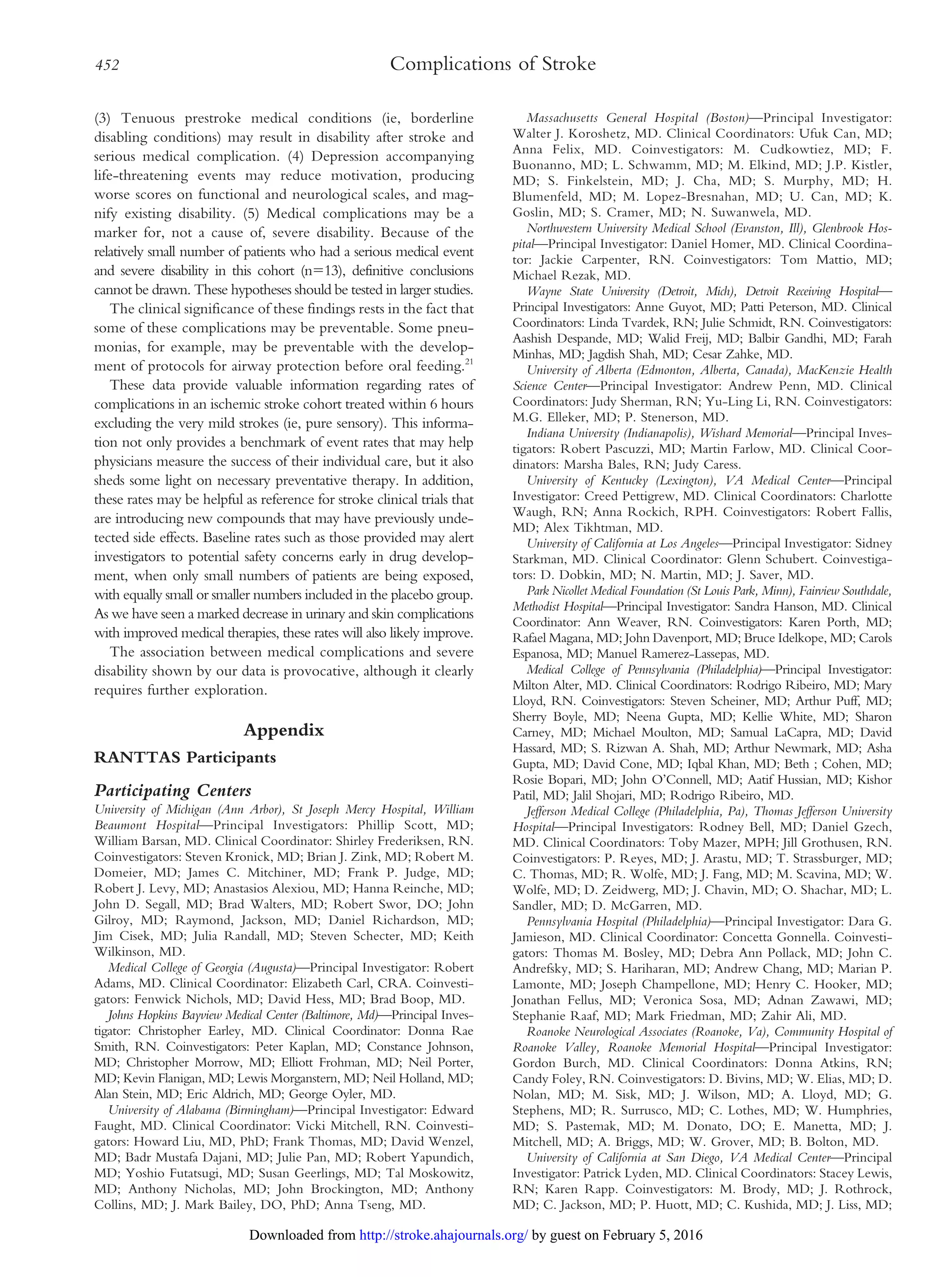 Complications of stroke | PDF