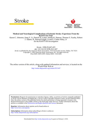 Complications of stroke | PDF