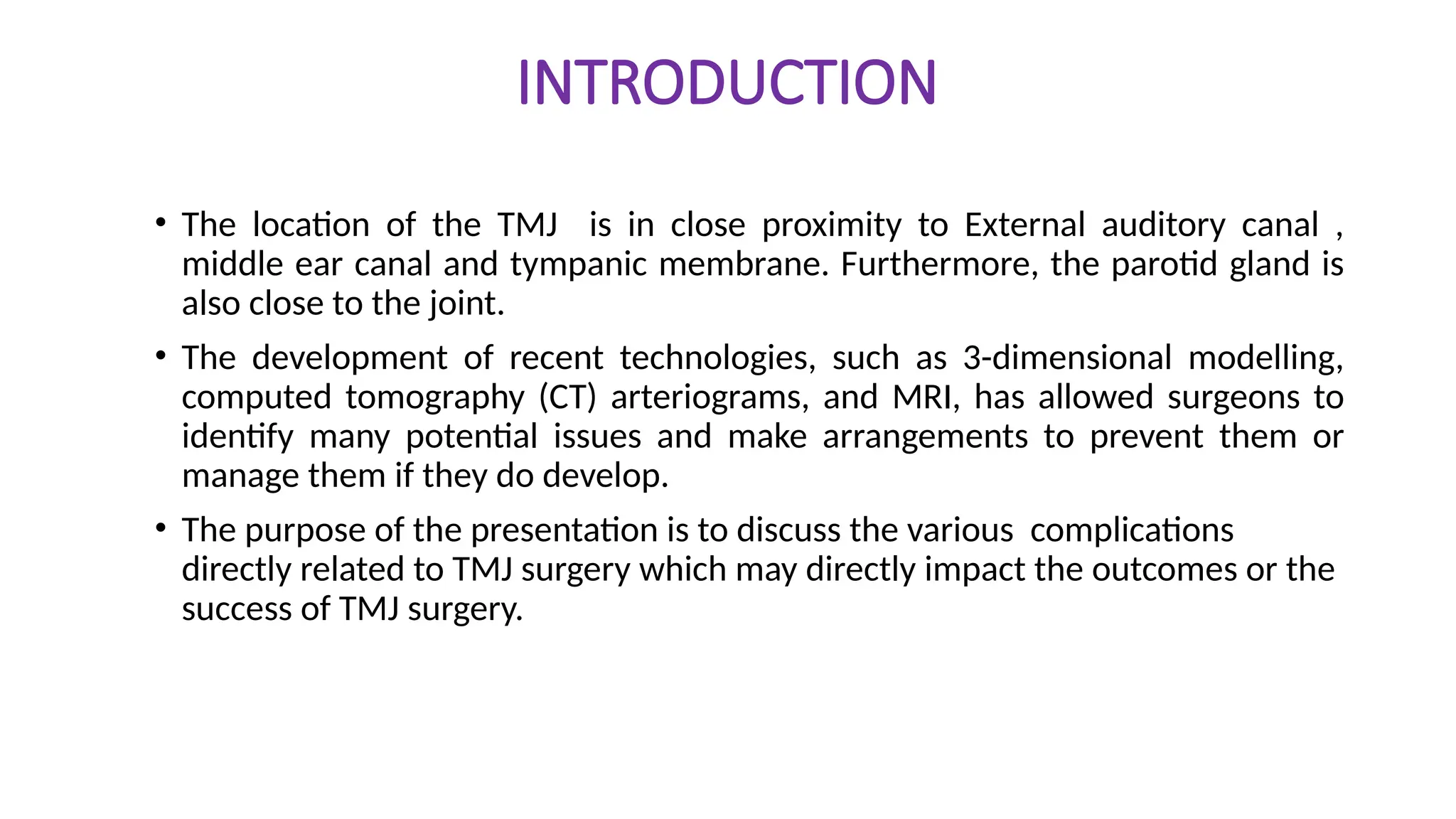COMPLICATIONS OF TEMPOROMANDIBULAR JOINT SURGERY.pptx