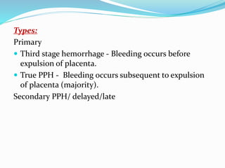 Complications of third stage of labour | PPTX