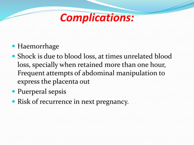 Complications of third stage of labour | PPTX