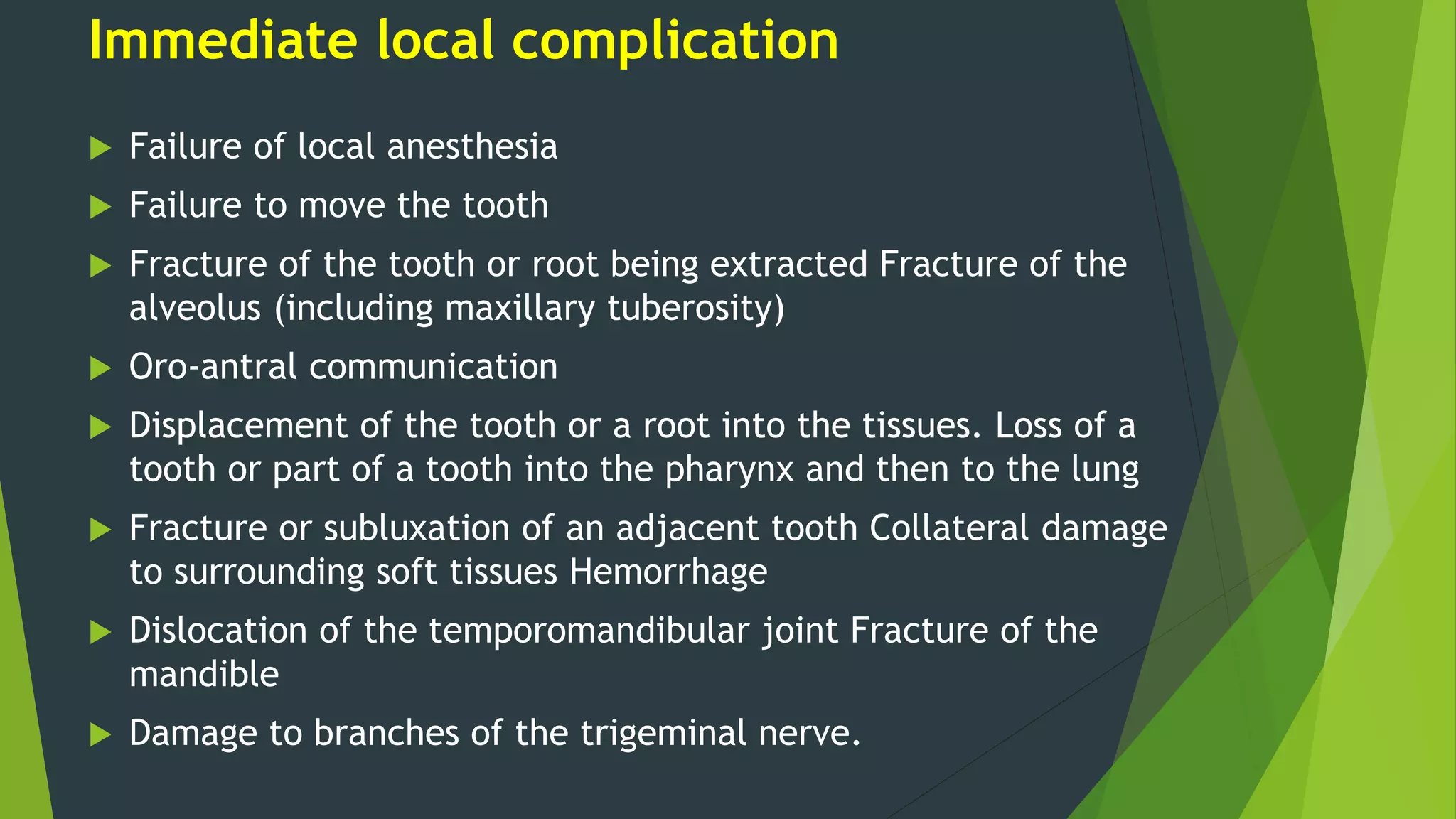 Complications of tooth extraction | PPT Complications of tooth extraction | PPT