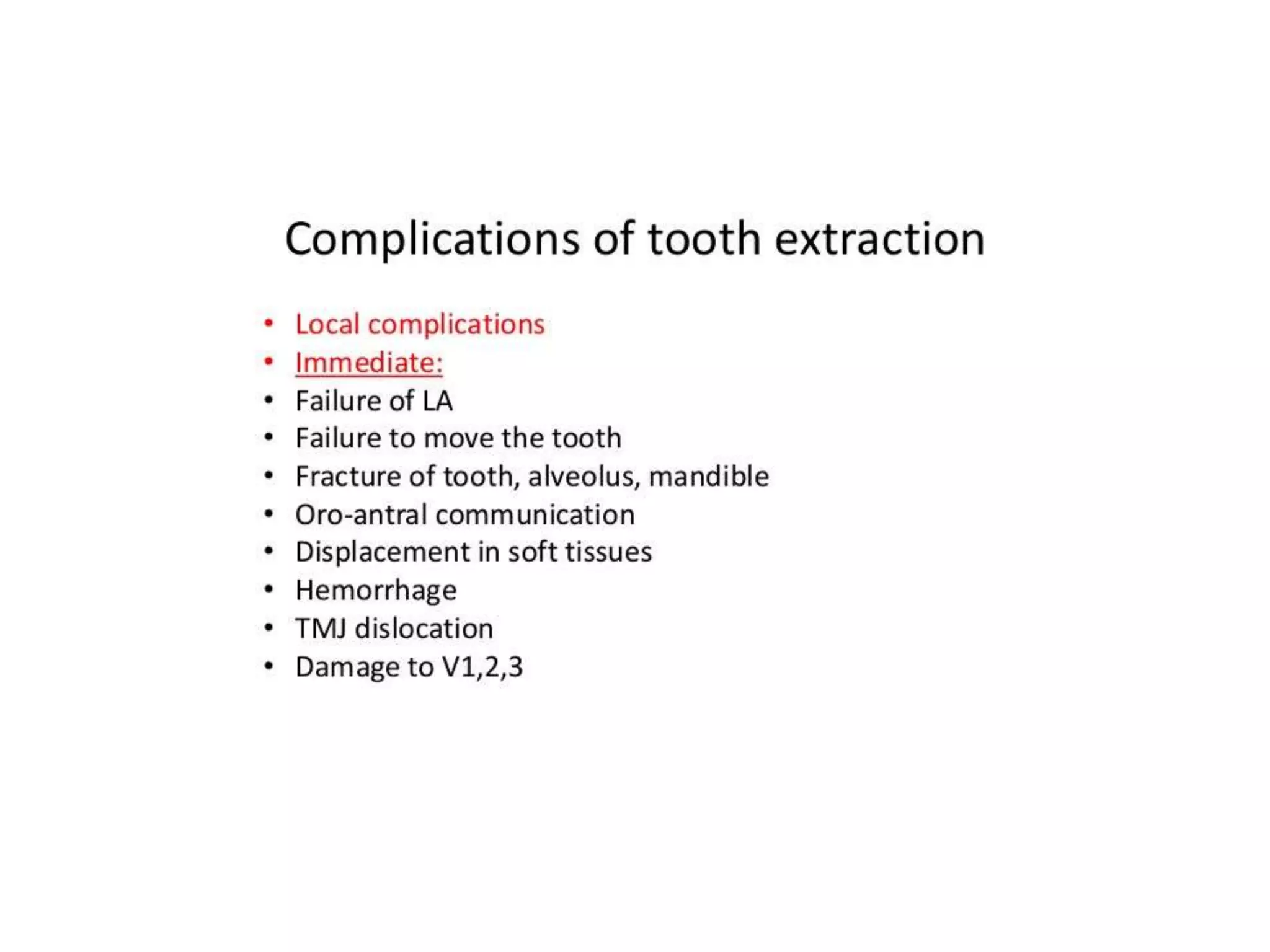 Complications of tooth Extraction.pptx | Dental Health | Diseases and ...