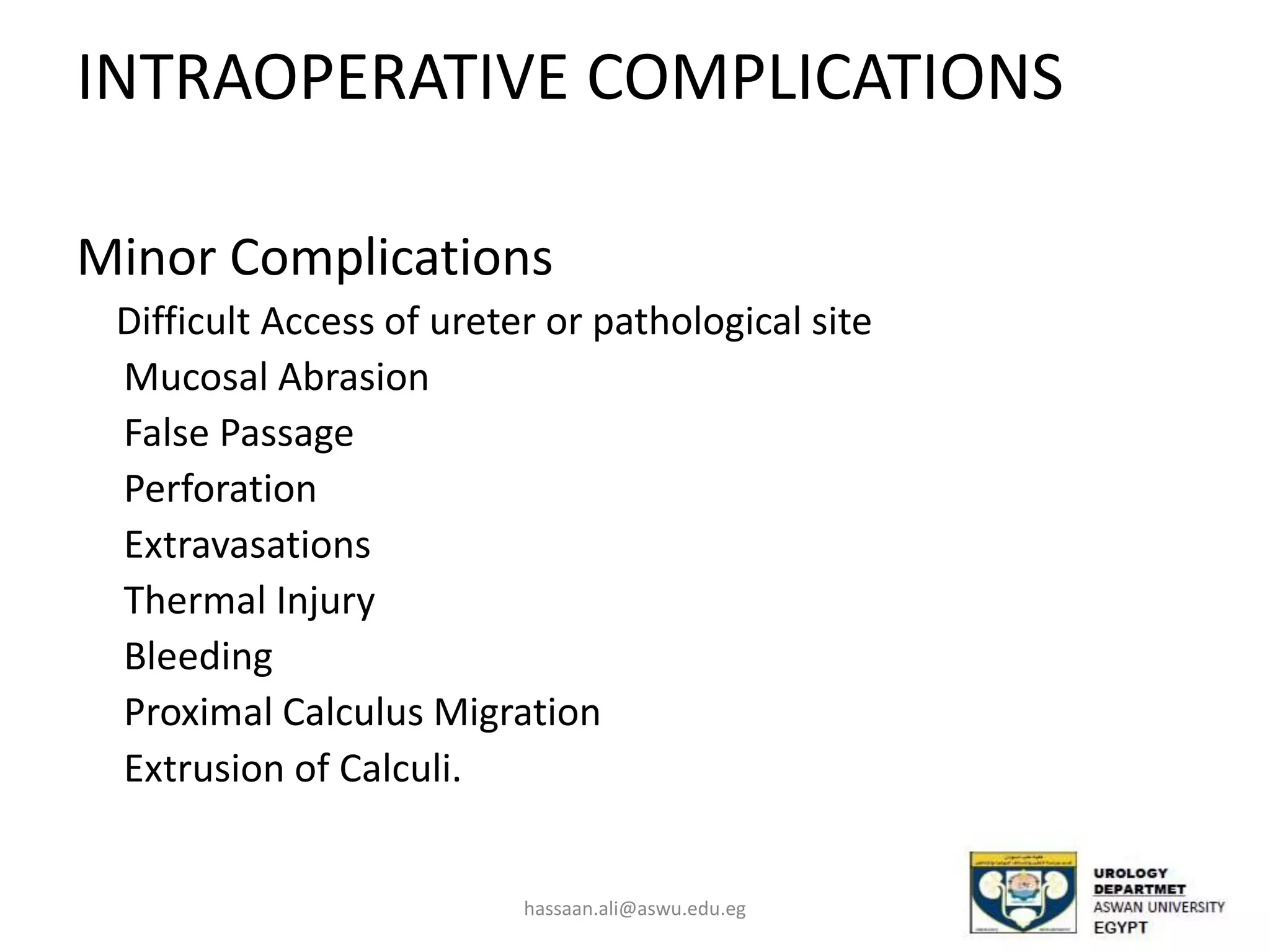 Complications of Ureterscopy | PPTX