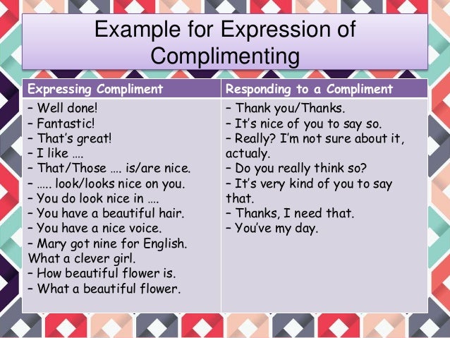 Compliment and showing care