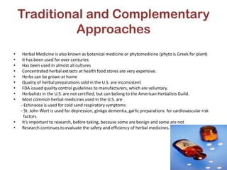 Complimentary health practices. chapt 5 | PPT