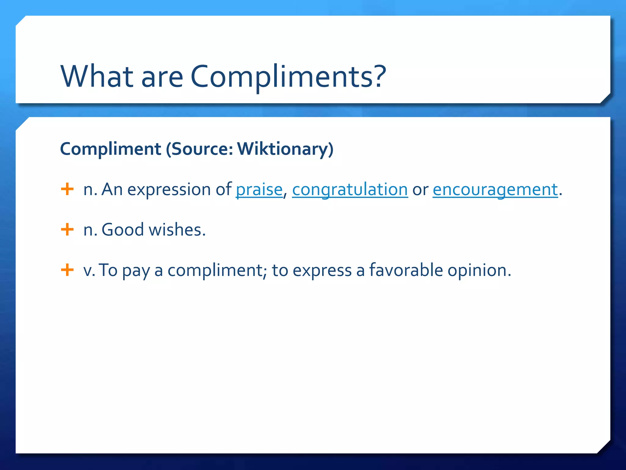 Complimenting | PPTX