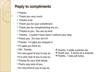 Complimenting and replying to compliments | PPT