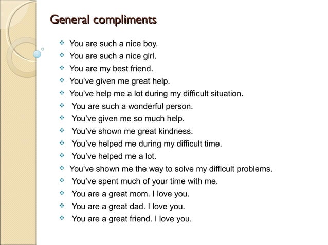 Complimenting and replying to compliments | PPT